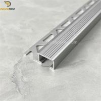 China 6mm Chrome Matte Black Tile Trim Bullnose Edge Trim 6063 T5 Aluminum Floor Edging for sale