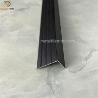 China Aluminum 6063 Stair Nosing Tile Trim 1.1mm Thickness Anti Slip Floor Edge Protector for sale