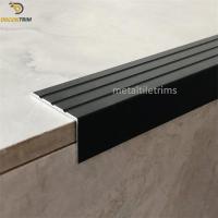 China Aluminum 6063 Stair Nosing Tile Trim 1.1mm Thickness Anti Slip Floor Edge Protector for sale
