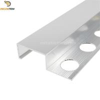 China 25mm Aluminum Tile Trim Baseboard Bullnose Edge Stair Nose Treads Straight 6063 for sale