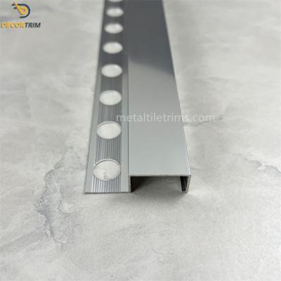China Aluminum Tile Trim Bullnose Stair Nosing Strip 25mm 1.1mm Thickness for sale