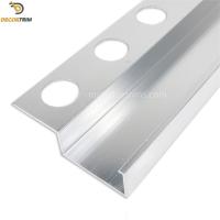 China Aluminum 6063 T-5 Tile Trim Floor Transition Strip Square Edge 1.1mm Profile Thickness for sale