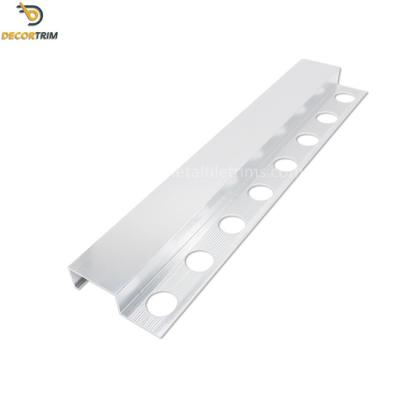 China Aluminum 6063 T-5 Tile Trim Floor Transition Strip Square Edge 1.1mm Profile Thickness for sale