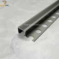 China Dark Titanium Aluminum Tile Stair Nosing Trim 1.1mm Floor Transition Strip for sale