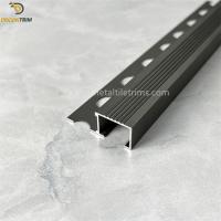 China Dark Titanium Aluminum Tile Stair Nosing Trim 1.1mm Floor Transition Strip for sale