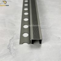 China Dark Titanium Aluminum Tile Stair Nosing Trim 1.1mm Floor Transition Strip for sale