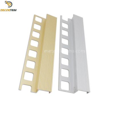 China 11mm Aluminum Tile End Trim Stair Nosing 6063 Tile Edge Trim for Ceramic Flooring for sale
