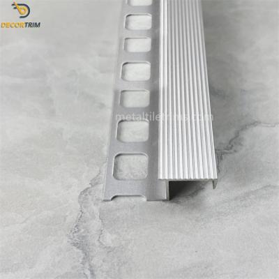 China Aluminum Tile Stair Nosing Trim Edge Protection Strip 1.1mm 6063 for sale