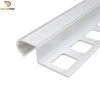 China Aluminum Tile Edging Trim for Porcelain Tiles 1.1mm Thickness Straight Edge for sale