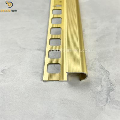 China Aluminum Double Edge Tile Trim 1.1mm Matt Gold for Tile Corners 50pc Box for sale