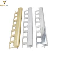 China Aluminum Tile Trim Bullnose Edge 2.5m Length 1.1mm Thickness Silver Black for sale