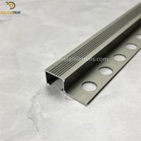 China Aluminum Stair Nosing Tile Trim 1mm Brushed Nickel Edge Trim 6063 for sale
