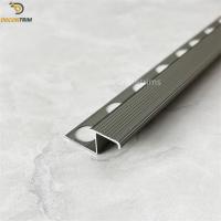 China Aluminum Stair Nosing Tile Trim Brushed Nickel 1mm Profile 50pc Box for sale