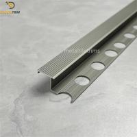 China Aluminum Stair Nosing Tile Trim Brushed Nickel 1mm Profile 50pc Box for sale