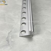 China Aluminum Tile Trim Transition Strip Cove Moulding 1mm Thickness for Porcelain Tile Bullnose Edge for sale