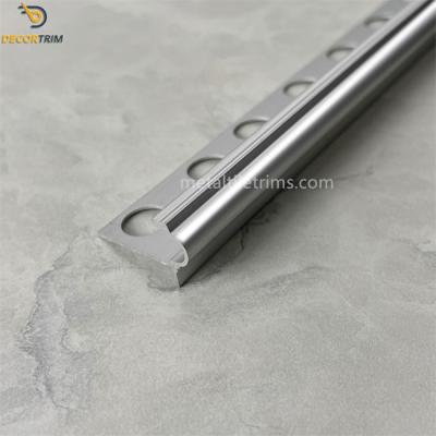 China Aluminum Tile Trim Transition Strip Cove Moulding 1mm Thickness for Porcelain Tile Bullnose Edge for sale