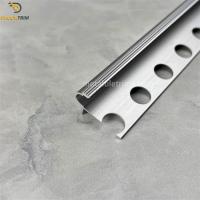 China Aluminum Tile Trim Transition Strip Cove Moulding 1mm Thickness for Porcelain Tile Bullnose Edge for sale