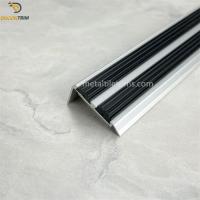 China Aluminum Bullnose Tile Trim 1mm Profile 6063 Stair Nosing Shower Niche Edge for sale