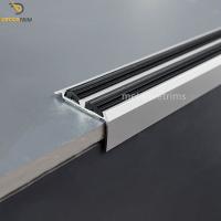 China Aluminum Bullnose Tile Trim 1mm Profile 6063 Stair Nosing Shower Niche Edge for sale