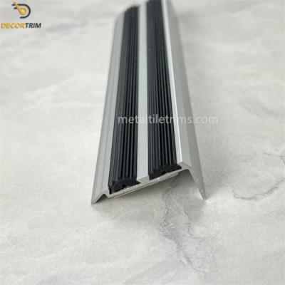 China Aluminum Bullnose Tile Trim 1mm Profile 6063 Stair Nosing Shower Niche Edge for sale