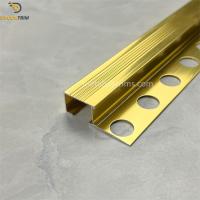 China Aluminum Tile Skirting Chrome Trim Floor Corner Trim Square Tile Edge Trim Gold 1mm for sale