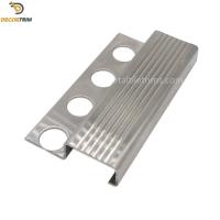 China 20mm Porcelain Tile Trim Bullnose Stair Nosing Silver Stainless Steel 1mm Thick for sale