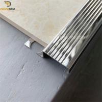 China 20mm Porcelain Tile Trim Bullnose Stair Nosing Silver Stainless Steel 1mm Thick for sale