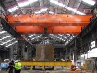 China QD Type Double Girder Overhead Crane 250T 31m Span Wireless Remote Control for sale