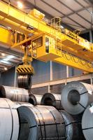 China QC Type Double Girder Overhead Bridge Crane 10T Q345 Steel Electromagnetic for sale