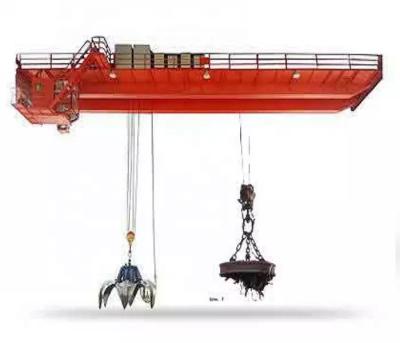 China 10T A6 Double Girder Overhead Bridge Crane 22m With Grab Magnet for sale