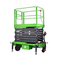 China Q235B Mobile Scissor Lifting Platform Manual Pulling Customized Colors for sale
