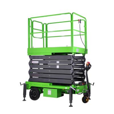 China Q235B Mobile Scissor Lifting Platform Manual Pulling Customized Colors for sale