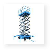 China Q235B Mobile Scissor Lifting Platform Manual Pulling Customized Colors for sale
