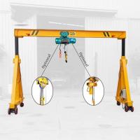 China Manual Steerable Mini Single Beam Gantry Crane With Electric Hoist for sale