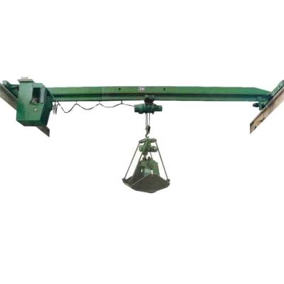 China 5 Ton Wireless Single Beam Bridge Crane With Electric Hydraulic Double Flap Grab for sale