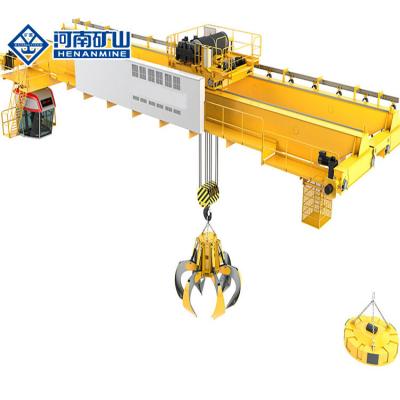 China 20m Span 10Ton 20 Ton Qz Overhead Bridge Travelling Crane With Grab Waste Grab Crane for sale
