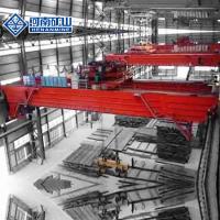 China two beam heavy duty trolley carriage double girder overhead crane for handling steel for sale