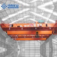 China two beam heavy duty trolley carriage double girder overhead crane for handling steel for sale