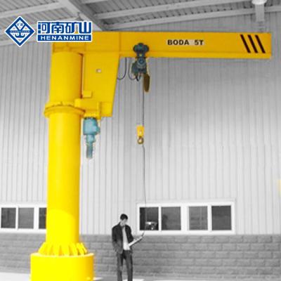 China 360 Degree Swivel Jib Crane 2 Ton Column Ground Mounting With Electric Hoist for sale