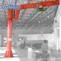 China Red Color 3T 20m/Min Warehouse Pillar Mounted Jib Crane With Hoist for sale