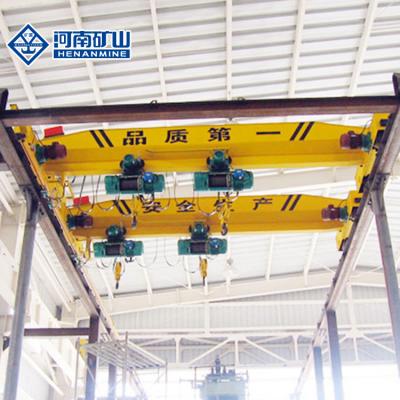 China 5 Tons Red Single Girder Overhead Crane Span 10m For Lifting Motors In Workshop for sale