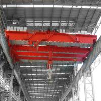 China IP54 Red Color 32 TONS Double Girder Overhead Crane For Steel Mill for sale