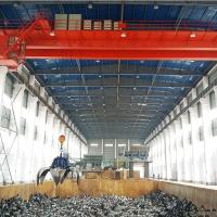 China Grab Bucket Double Girder Overhead Crane Mobile Travelling System Wide Span for sale