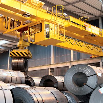 China 20ton Double Girder Overhead Electromagnetic Steel Plant Crane For Steel Mill for sale