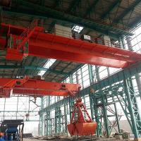 China Two Purpose 5/5 Ton Electric Double Girder Overhead Crane with Hook and Grab for Coal for sale