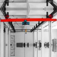 China 2 Ton Remote Control Underslung Steel Box Type Single Beam EOT Crane With CD/MD Hoist for sale