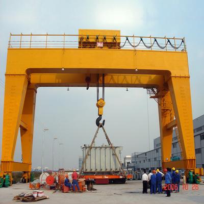 China Heavy Duty Box Type Double Girder Gantry Crane Rail Traveling Goliath Crane for sale
