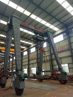 China 10 Tons Single Beam Gantry Crane Rubber Tyred With European Style Hoist for sale