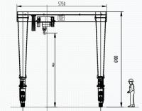 China 10 Tons Single Beam Gantry Crane Rubber Tyred With European Style Hoist for sale