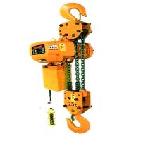 China Fixed 1 Ton / 2 Ton Electric Chain Hoist Without Electric Trolley In Gold Yellow for sale